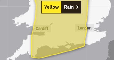 Yellow Warning of heavy rain overnight | dartmouth-today.co.uk