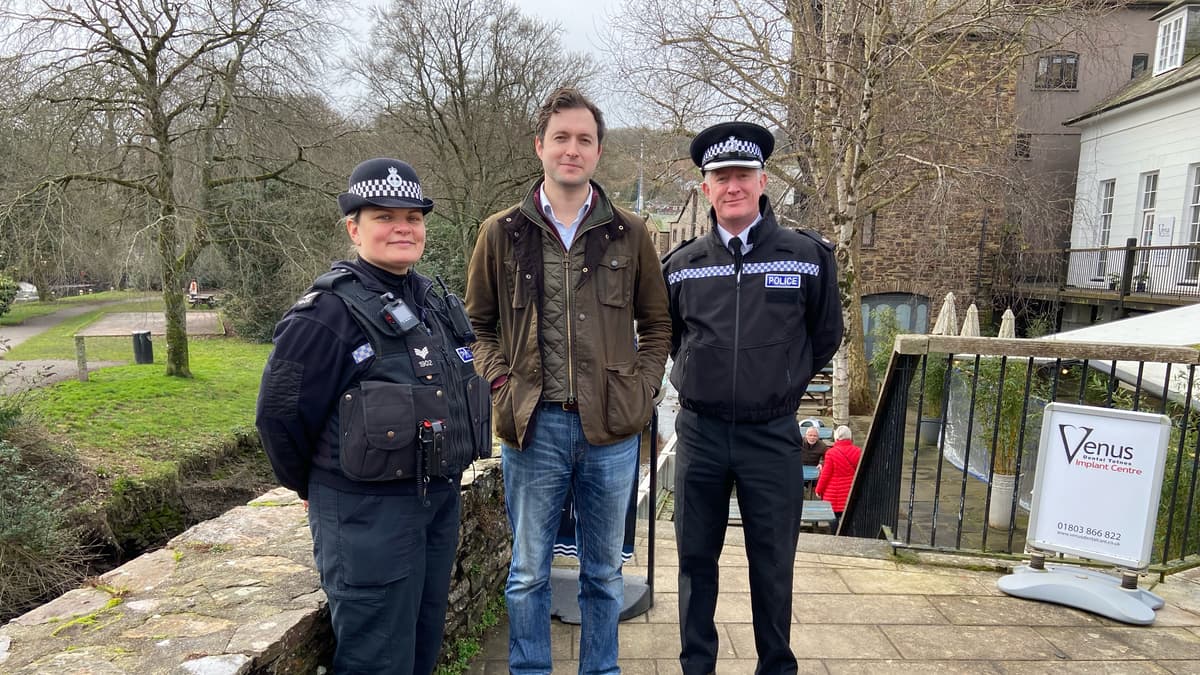 Devon and Cornwall police walk the beat with Local MP Anthony Mangnall ...